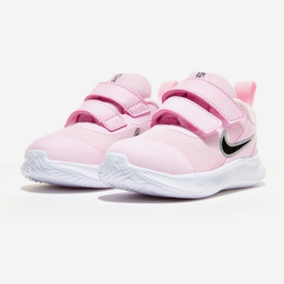 Nike | Shoes | Nike Little Girls Star Runner Sneakers Velcro Pink Black ...